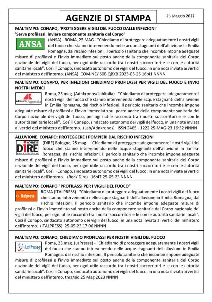 Rischio infezioni nelle zone alluvionate, il CONAPO chiede misure di ...